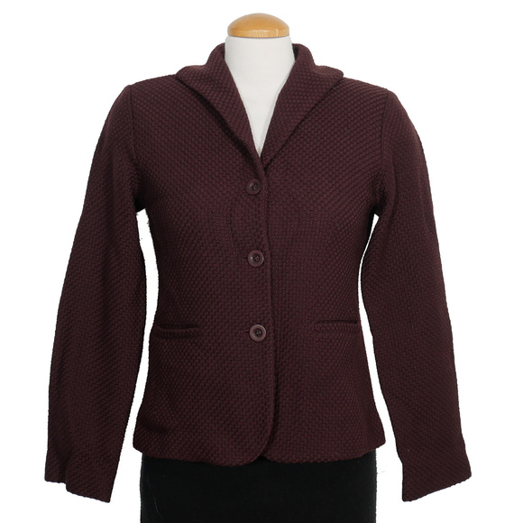 Eileen Fisher | Jackets & Coats | Purple Wool Viscose Seed Textured ...